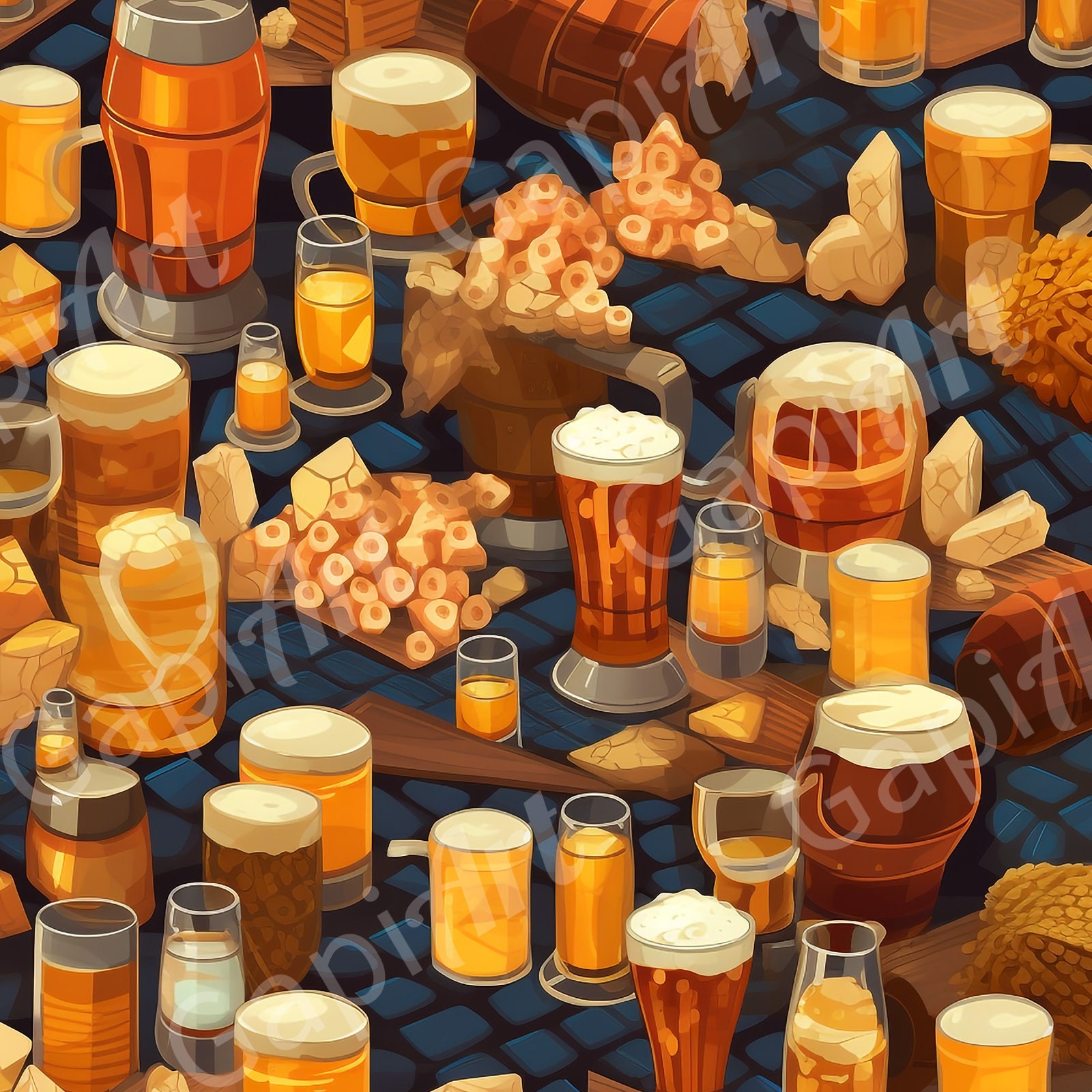 Father's Day, Craft Beer Geometrics: Repeating Pattern Pack Low-poly ...