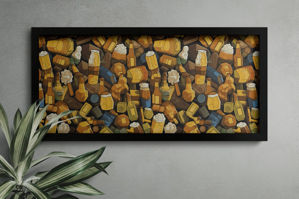Father's Day, Craft Beer Geometrics: Repeating Pattern Pack Low-poly ...