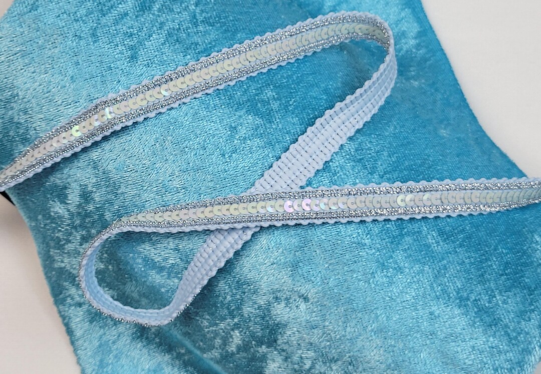Blue Gimp Trim With Silver Cording and Sequins, Vintage - Etsy