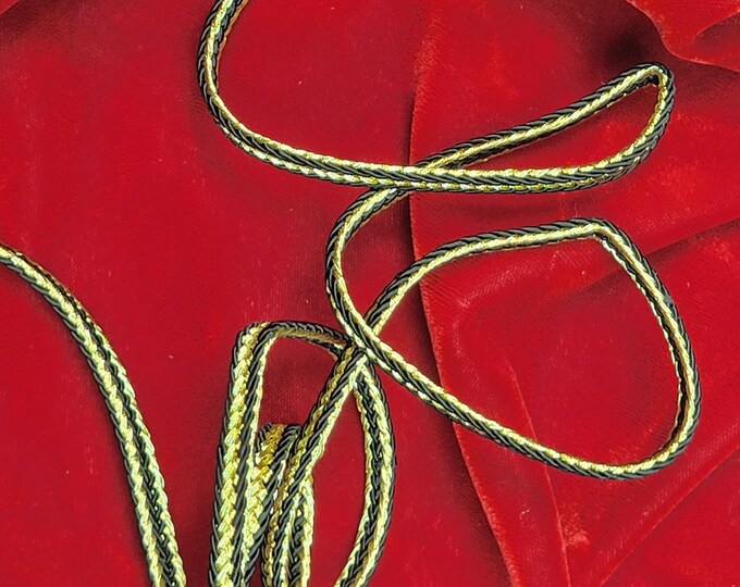 5 Yards 1/4" Gold Braided Cord, Gold Cord, Flat Braided Cord, Flat Cord ...