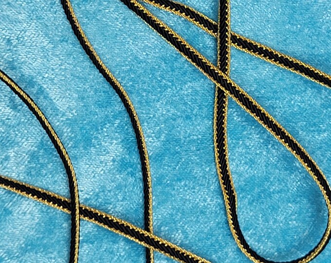 5 Yards 1/4" Gold Braided Cord, Gold Cord, Flat Braided Cord, Flat Cord ...