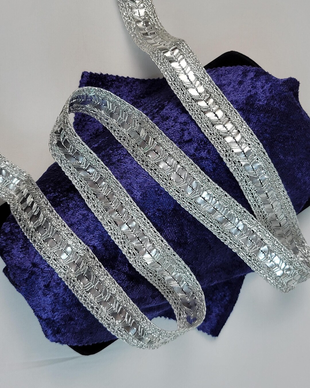 Wide Silver on Silver Gimp Ribbon Tape - Etsy