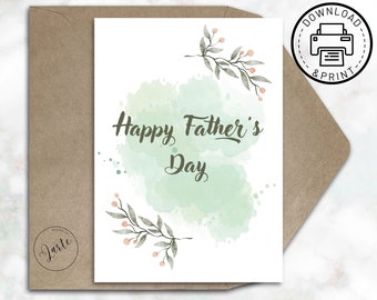 Printable Happy Fathers Day Card, Fathers Day Digital Printable Card ...