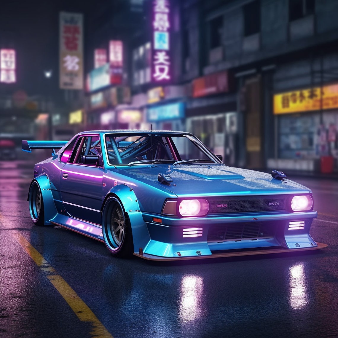 JDM Car Printable Canvas, JDM Car Wall Art, Japanese Drift Car Art, Car ...