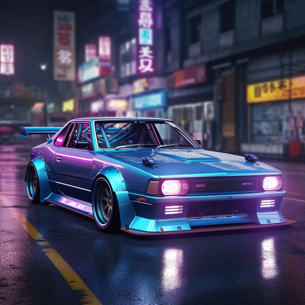 JDM Car Printable Canvas, JDM Car Wall Art, Japanese Drift Car Art, Car ...