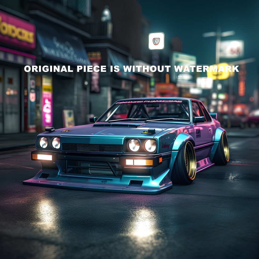 Tela stampabile per auto JDM, Drift Car Wall Art giapponese, Drift Car ...