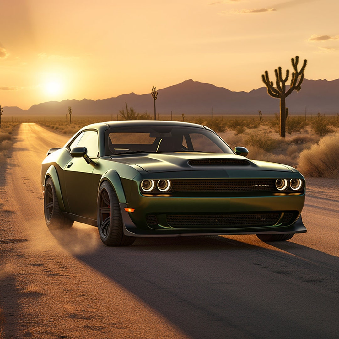 Dodge Challenger Printable Canvas, Challenger Car Wall Art, Hellcat Car ...