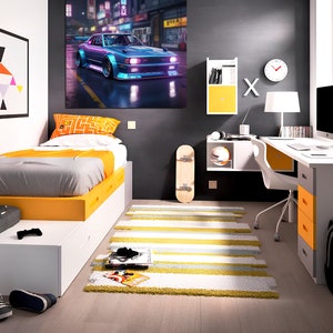 JDM Car Printable Canvas, JDM Car Wall Art, Japanese Drift Car Art, Car ...