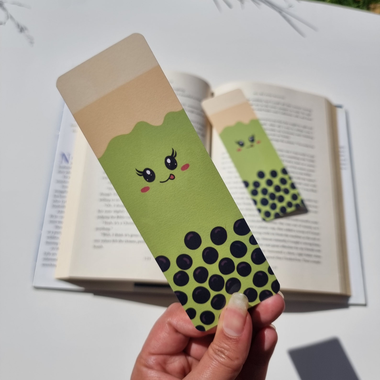 Boba Tea Bookmark Bubble Tea Bookmark Matcha Lavender - Etsy UK
