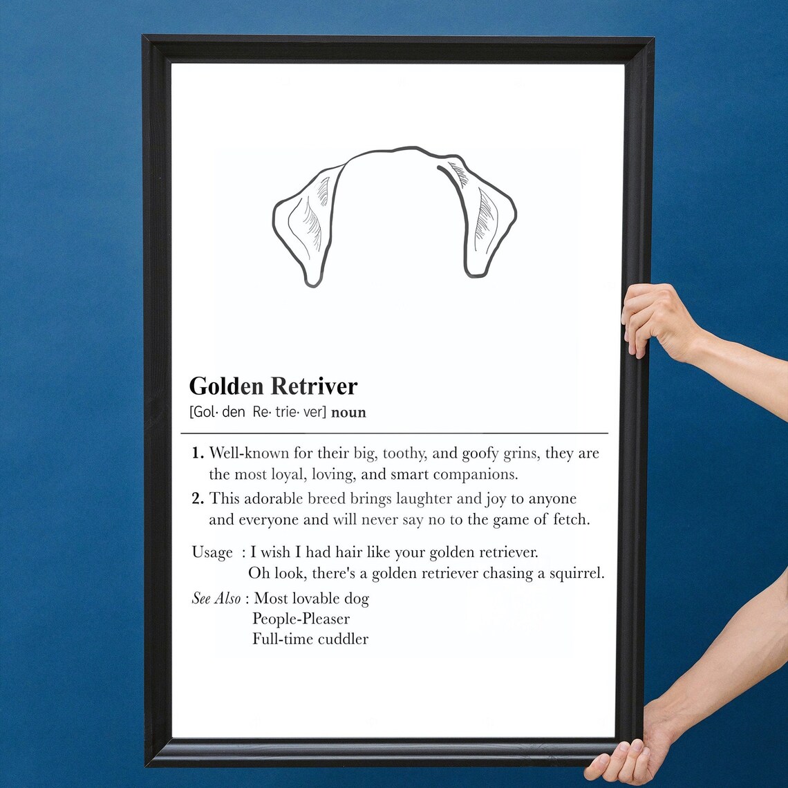 Golden Retriever Dog Dictionary Poster - Etsy