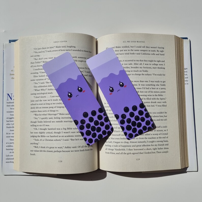 Boba Tea Bookmark Bubble Tea Bookmark Matcha Lavender Classic Kawaii ...