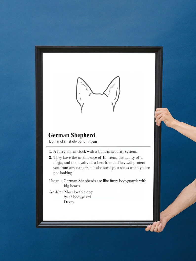 German Shepherd Dog Dictionary Poster - Etsy