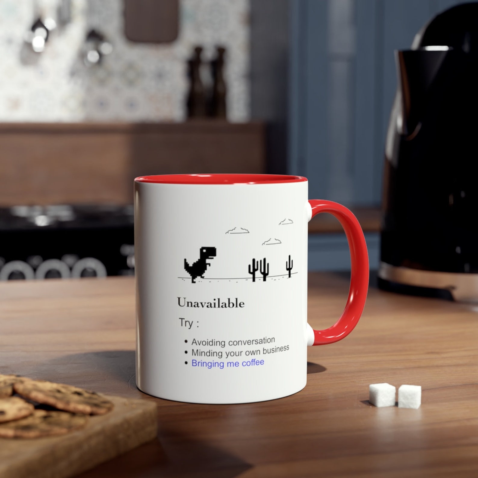 T-rex Game Mug , Internet Mug , Google Crome Dinosaur Mug, Funny Coffee ...