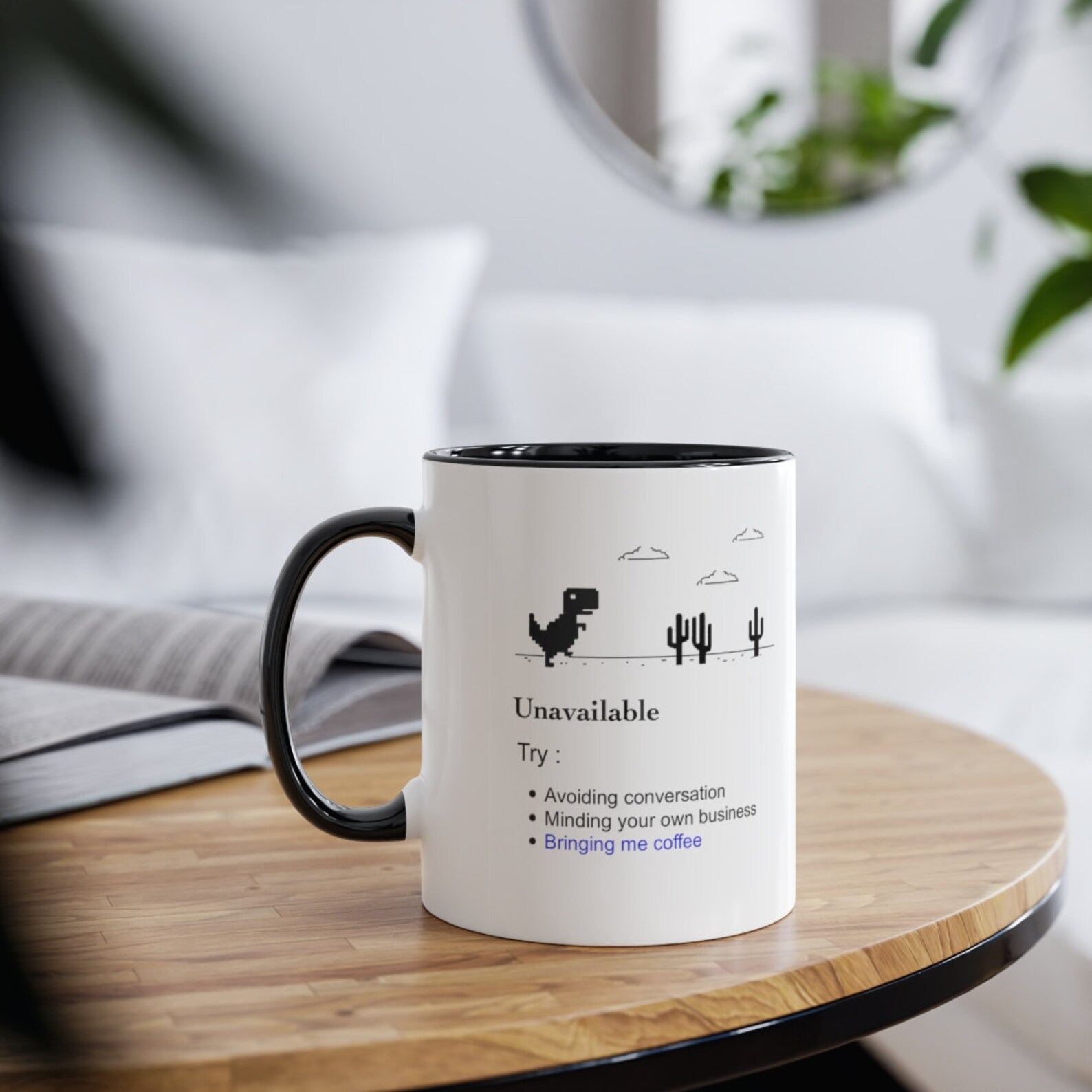 T-rex Game Mug , Internet Mug , Google Crome Dinosaur Mug, Funny Coffee ...