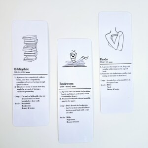 Minimalist Defination Bookmark | Handmade Bookmark | Reader Defination ...