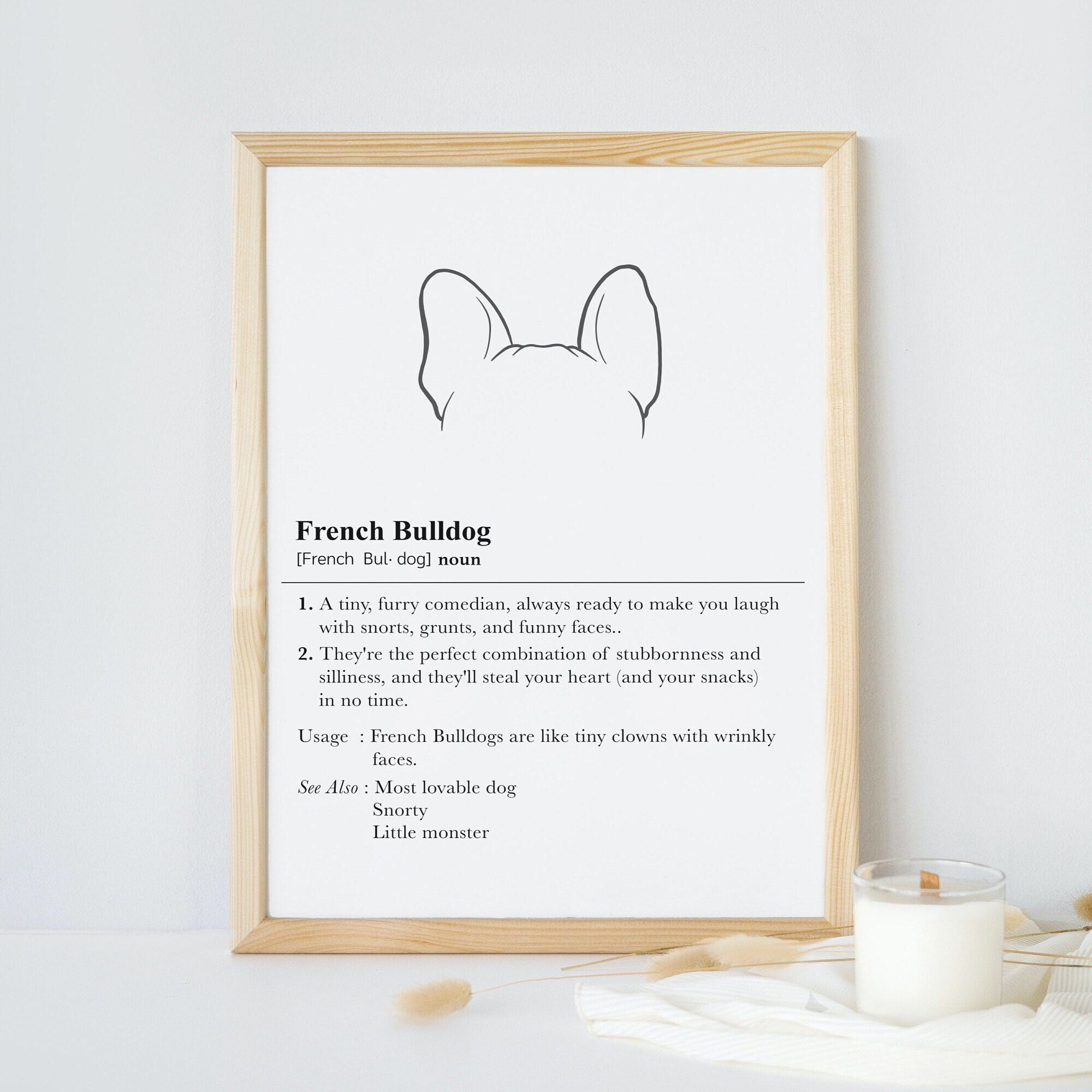 French Bulldog Dog Dictionary Poster - Etsy