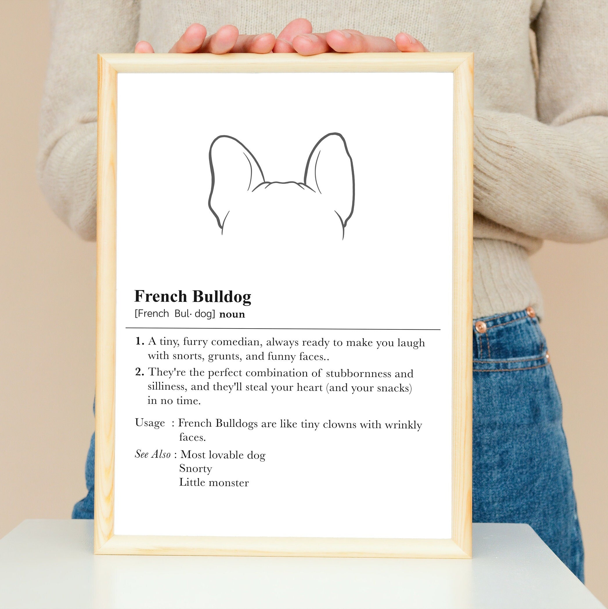 French Bulldog Dog Dictionary Poster - Etsy