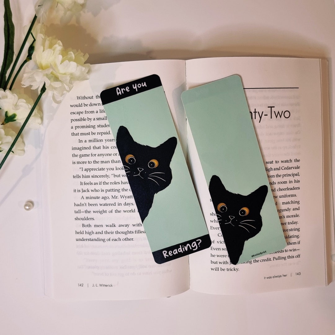 Cat Bookmark | "are You Reading?" | Laminated Cardstock - Etsy