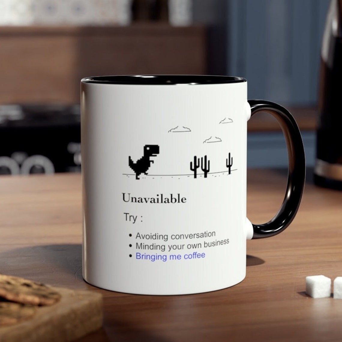 T-rex Game Mug , Internet Mug , Google Crome Dinosaur Mug, Funny Coffee ...