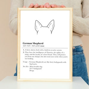 German Shepherd Dog Dictionary Poster - Etsy