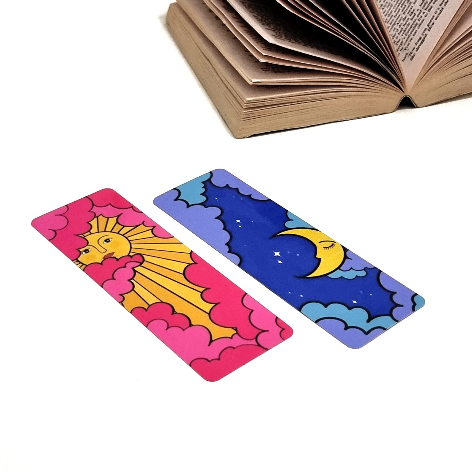 Sun Bookmark Moon Bookmark Sun and Moon Bookmark Pop Art - Etsy