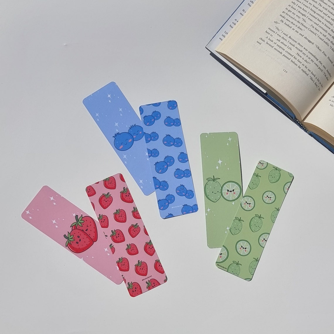 Blueberry Bookmark Strawberry Bookmark Lime Bookmark - Etsy Canada