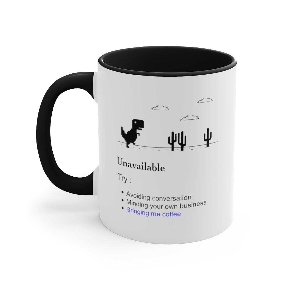 T-rex Game Mug , Internet Mug , Google Crome Dinosaur Mug, Funny Coffee ...