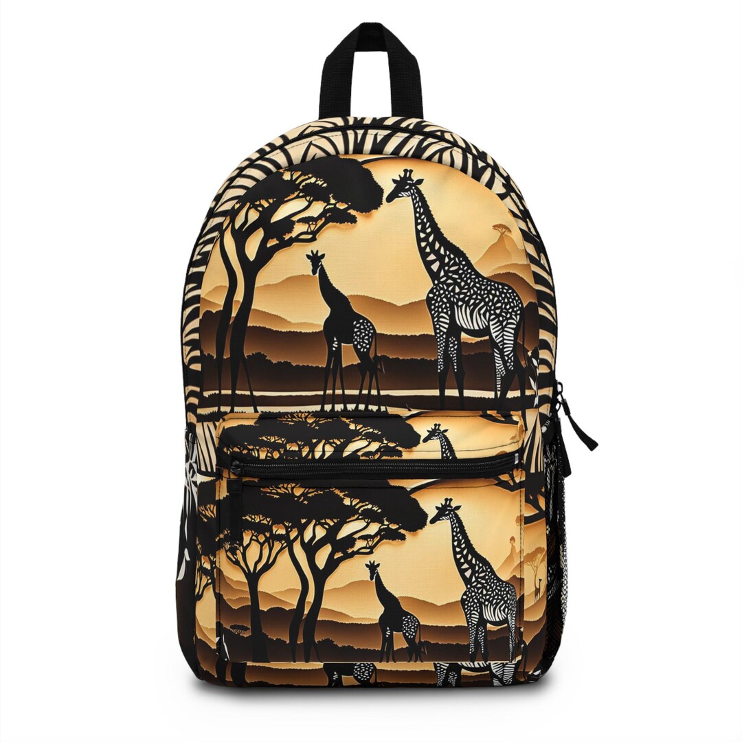 Serengeti Giraffes Silhouette Backpack Safari Adventure Bag, Animal ...