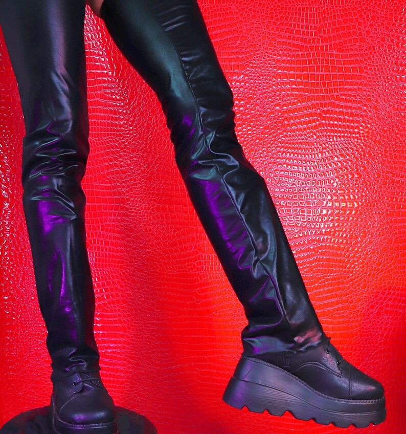 Black Vinyl-look Boot Cut Chaps - Etsy