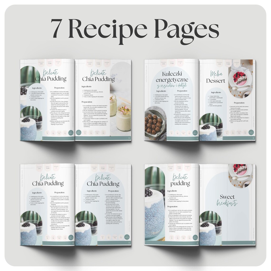Recipe Book Template | Editable Cookbook Template | Printable Recipe ...