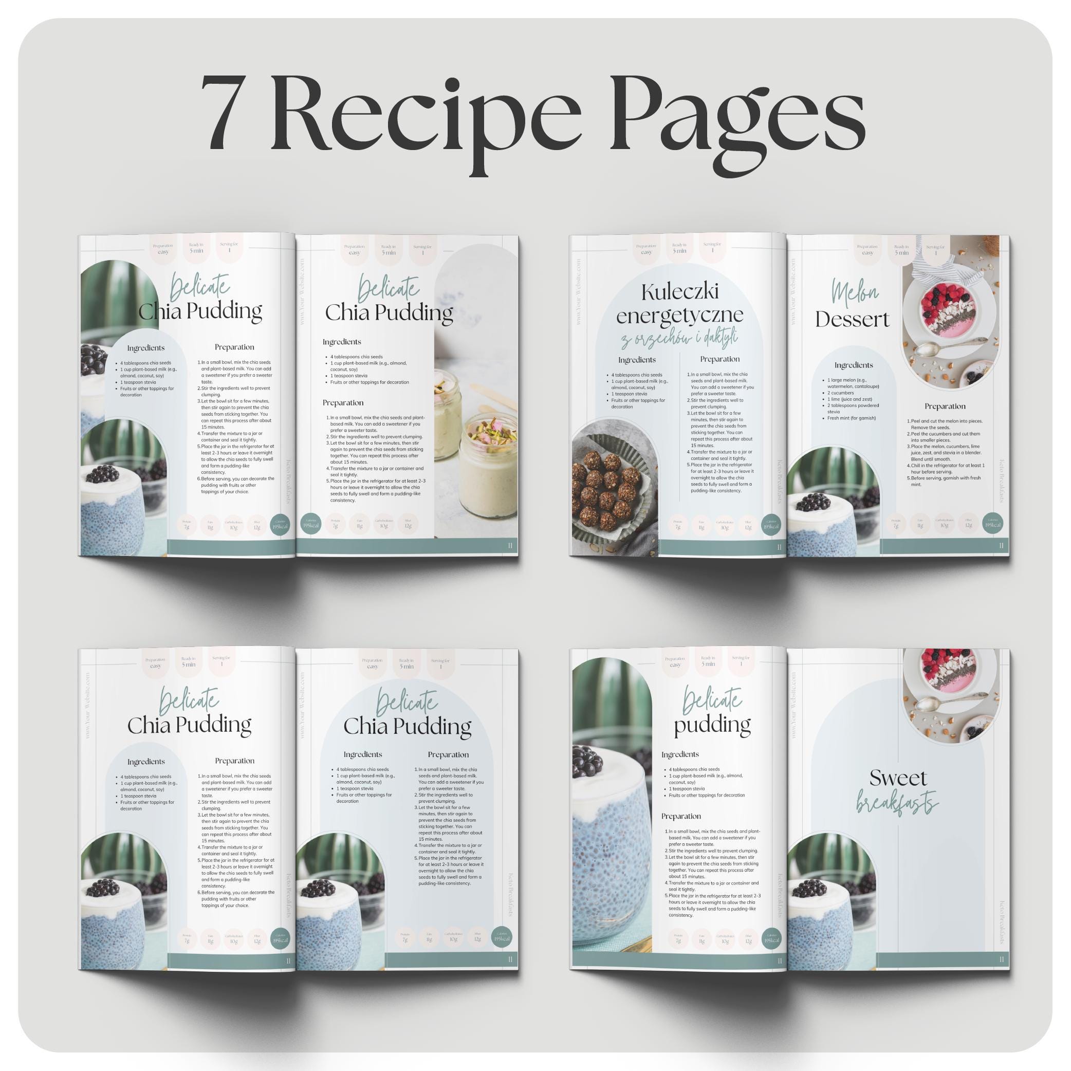 Recipe Book Template | Editable Cookbook Template | Printable Recipe ...