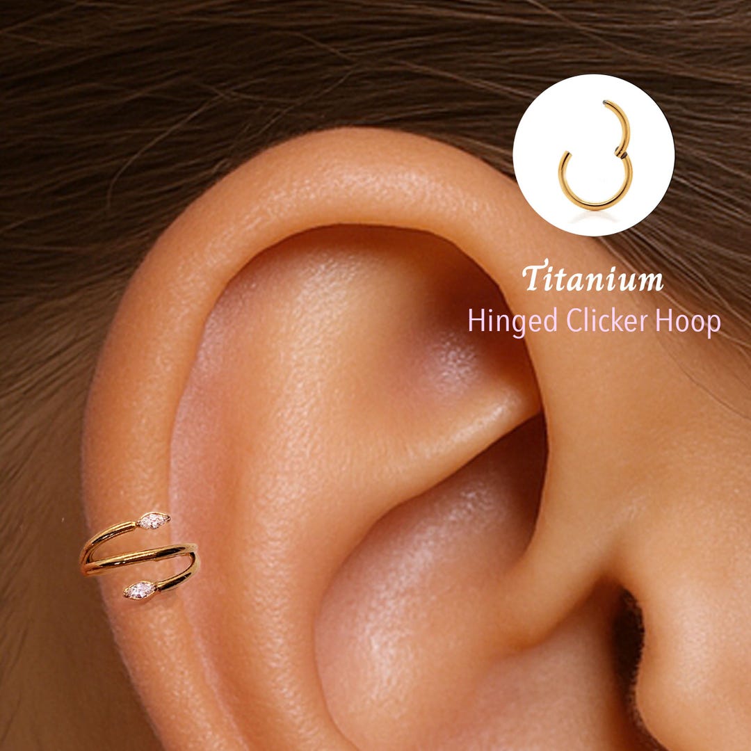 18G/16G Titanium Hinged Segment Nose Ring • Nose Hoop • Seamless Hinged ...