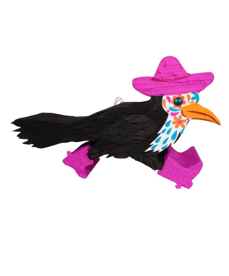 Crow Piñata With Sombrero Colorful Mexican Fiesta Decor - Etsy