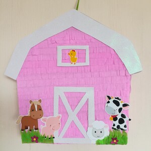 Farm Pinata, Pink Barn, Baby Shower Decor, - Etsy