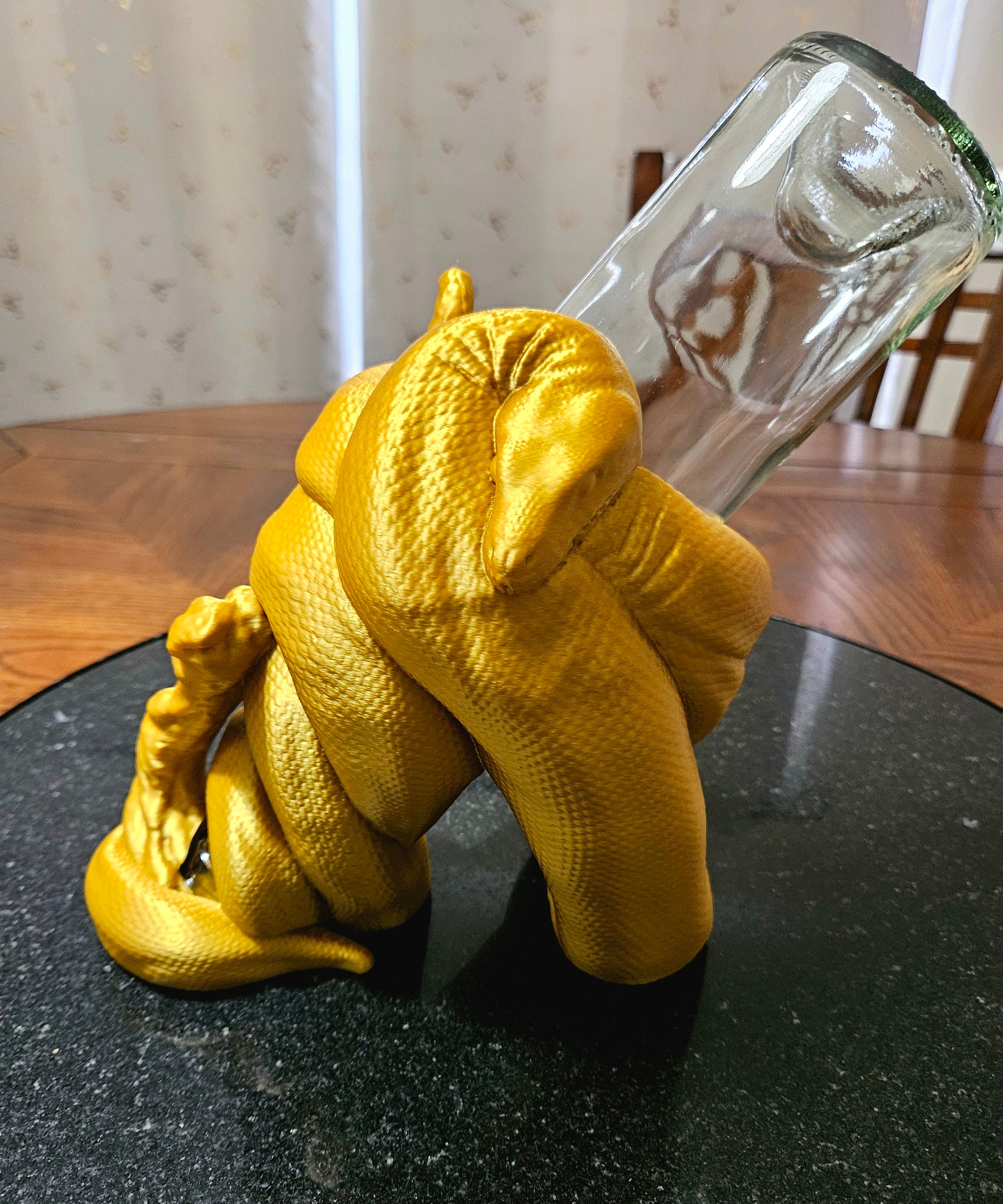 Serpentine Elegance: 3D Printed Ball Python Wine Holder - Etsy