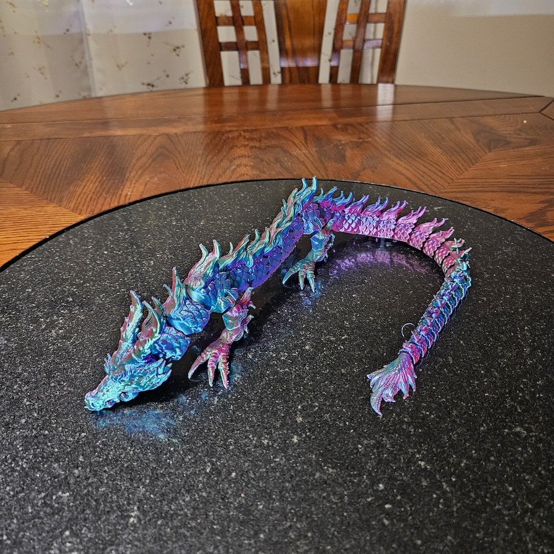 Majestic Draco: Iridescent 3D Printed Dragon - Etsy