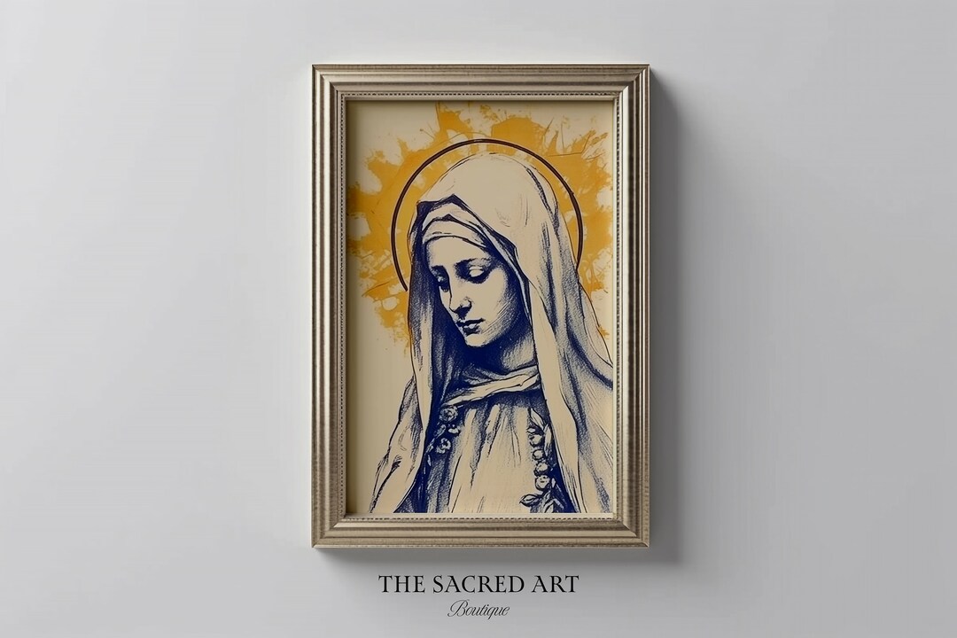 Our Lady of Grace, Blessed Virgin Art, Mother Mary, Madonna, Digital ...