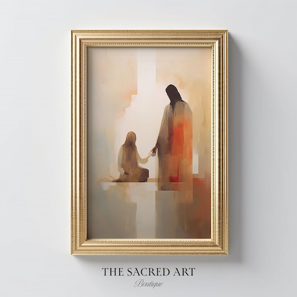 Jesus Healing Bleeding Woman Art - Etsy