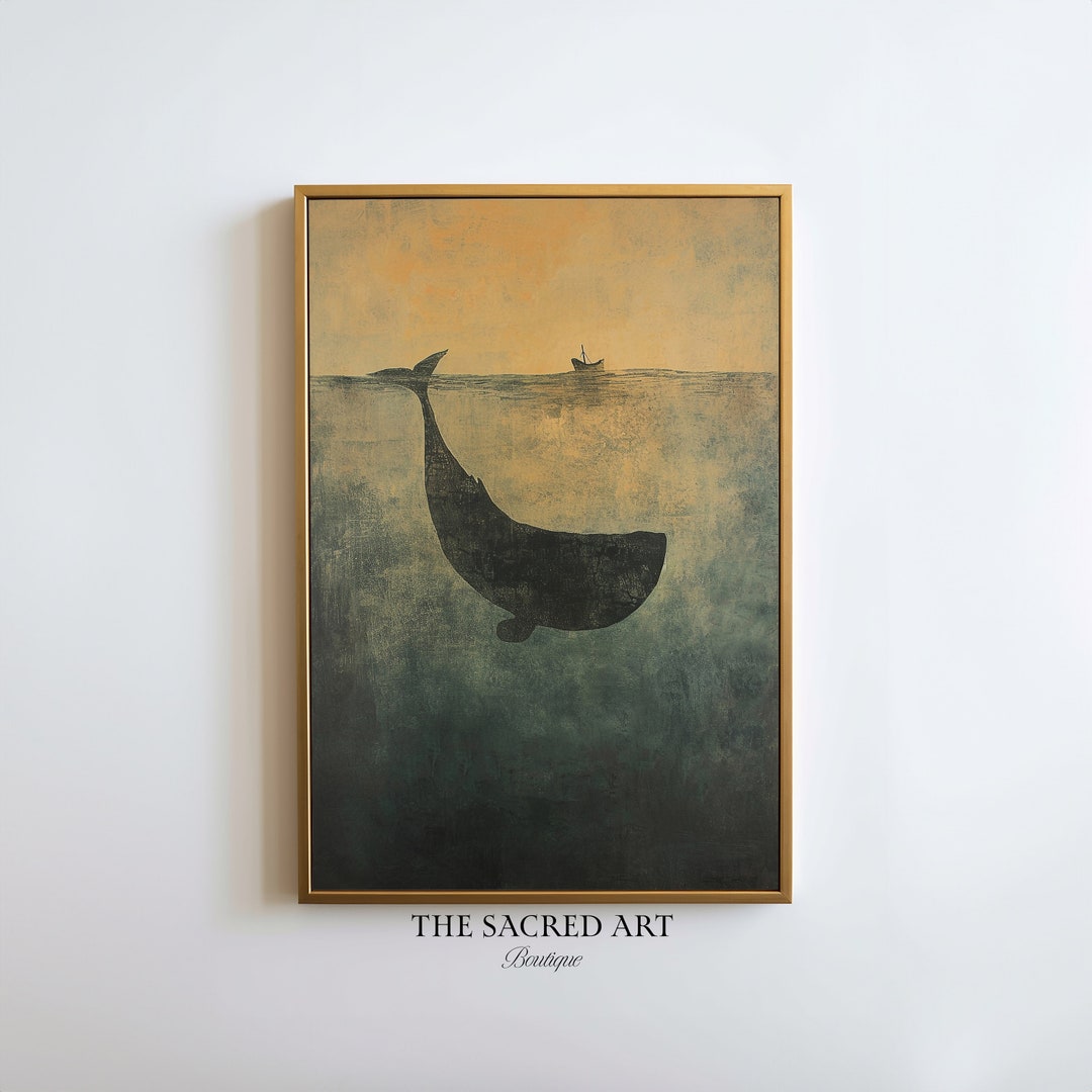 Jonah and the Whale, the Great Fish, Jesus Bible Art, Watercolor ...