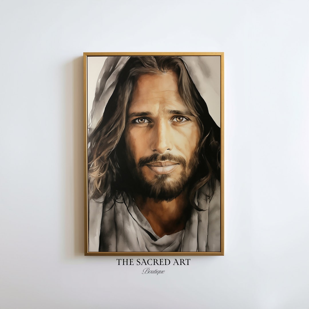 Jesus Portrait, Smile, Laugh, Watercolor Painting, Digital Printable ...