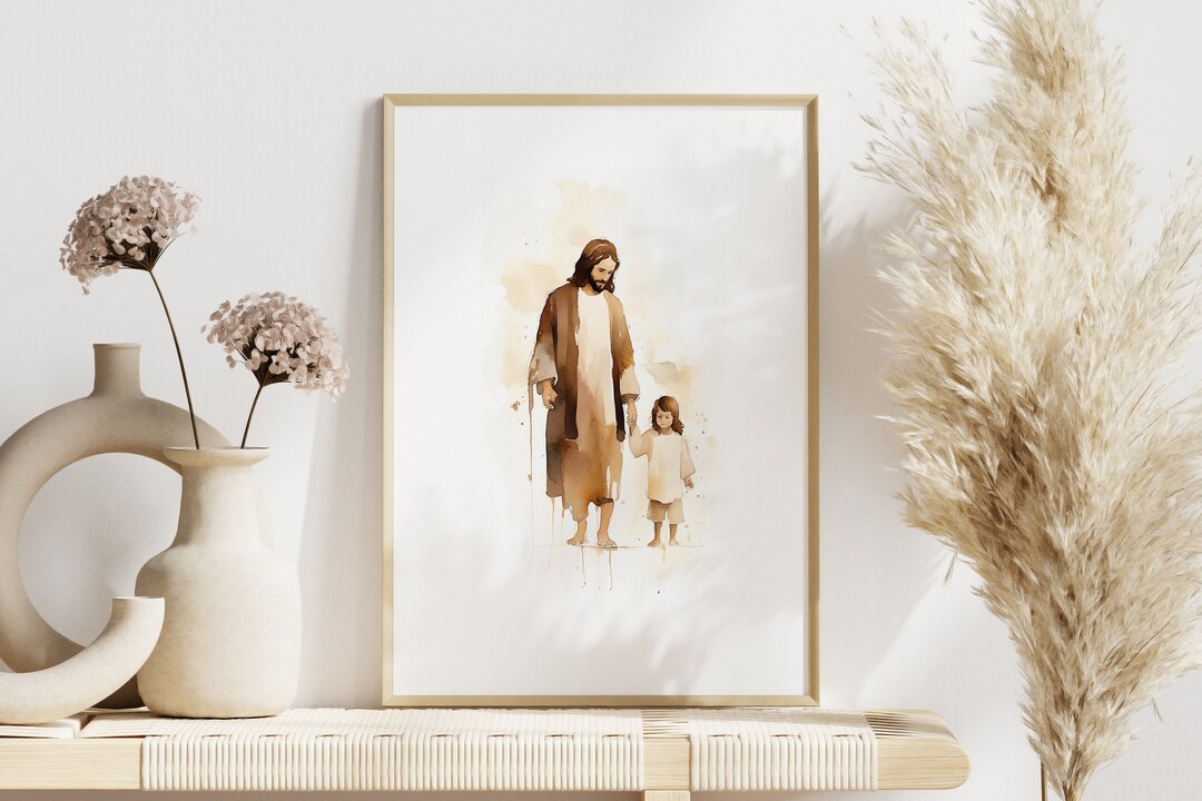 Come Follow Me | Jesus Christ Walking With Children | Bible Art ...