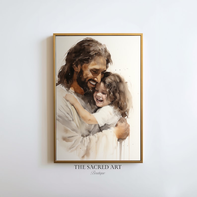 Jesus Smiling Portrait: Watercolor Christ Art, LDS Home Decor (digital ...