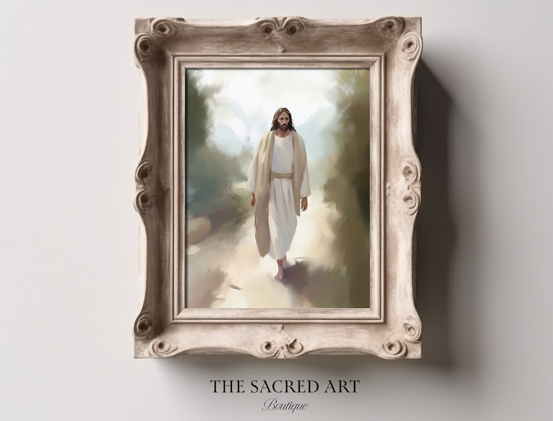 Walk by Faith, Digital Print, Sketch, Jesus Art, Bible Wall Art ...