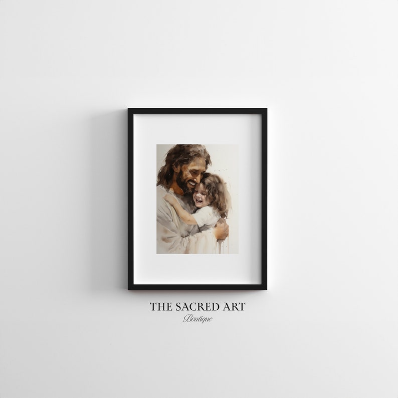 Jesus Smiling Portrait: Watercolor Christ Art, LDS Home Decor (digital ...