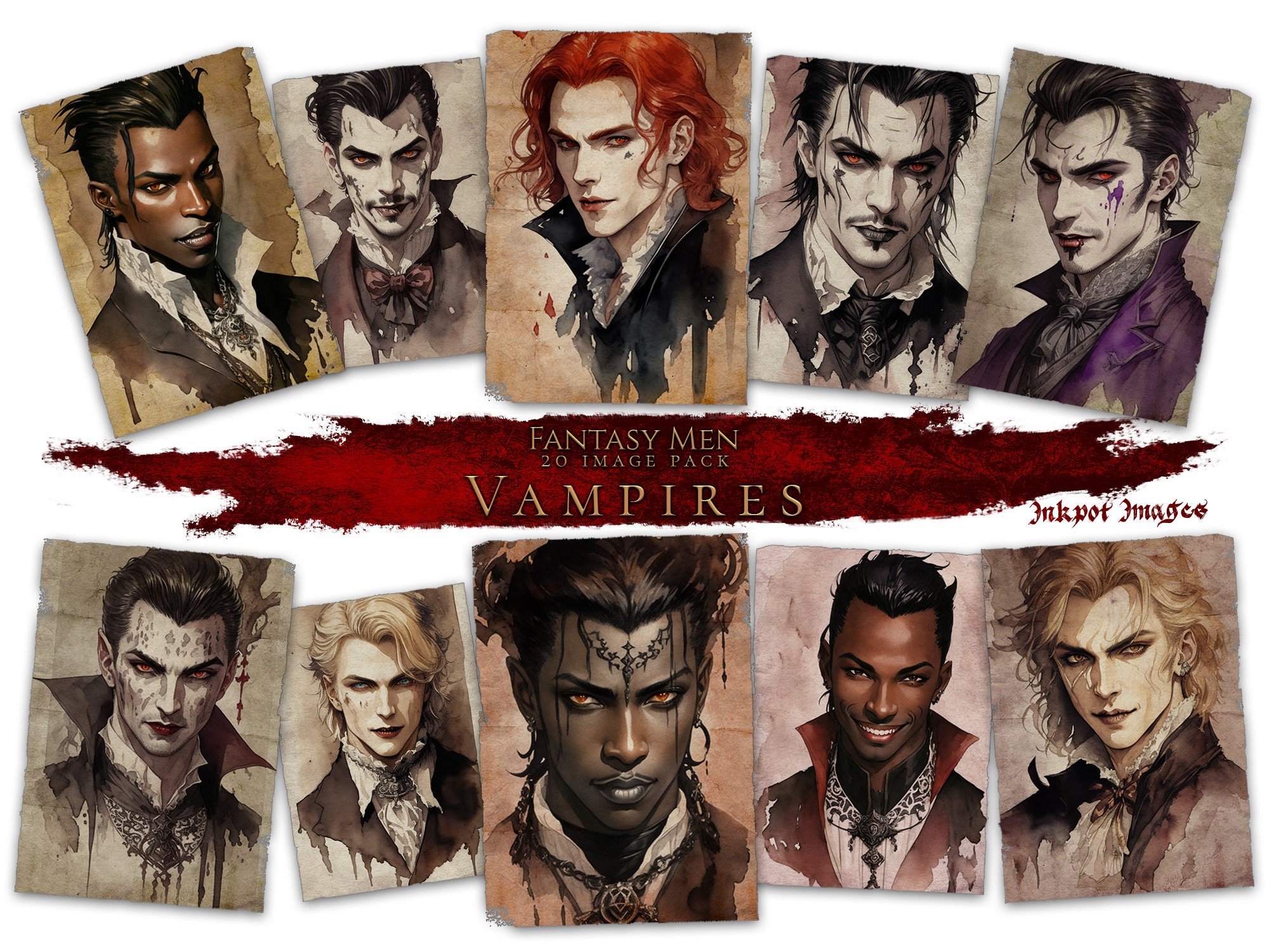 Character Portraits: Male Vampires - Etsy