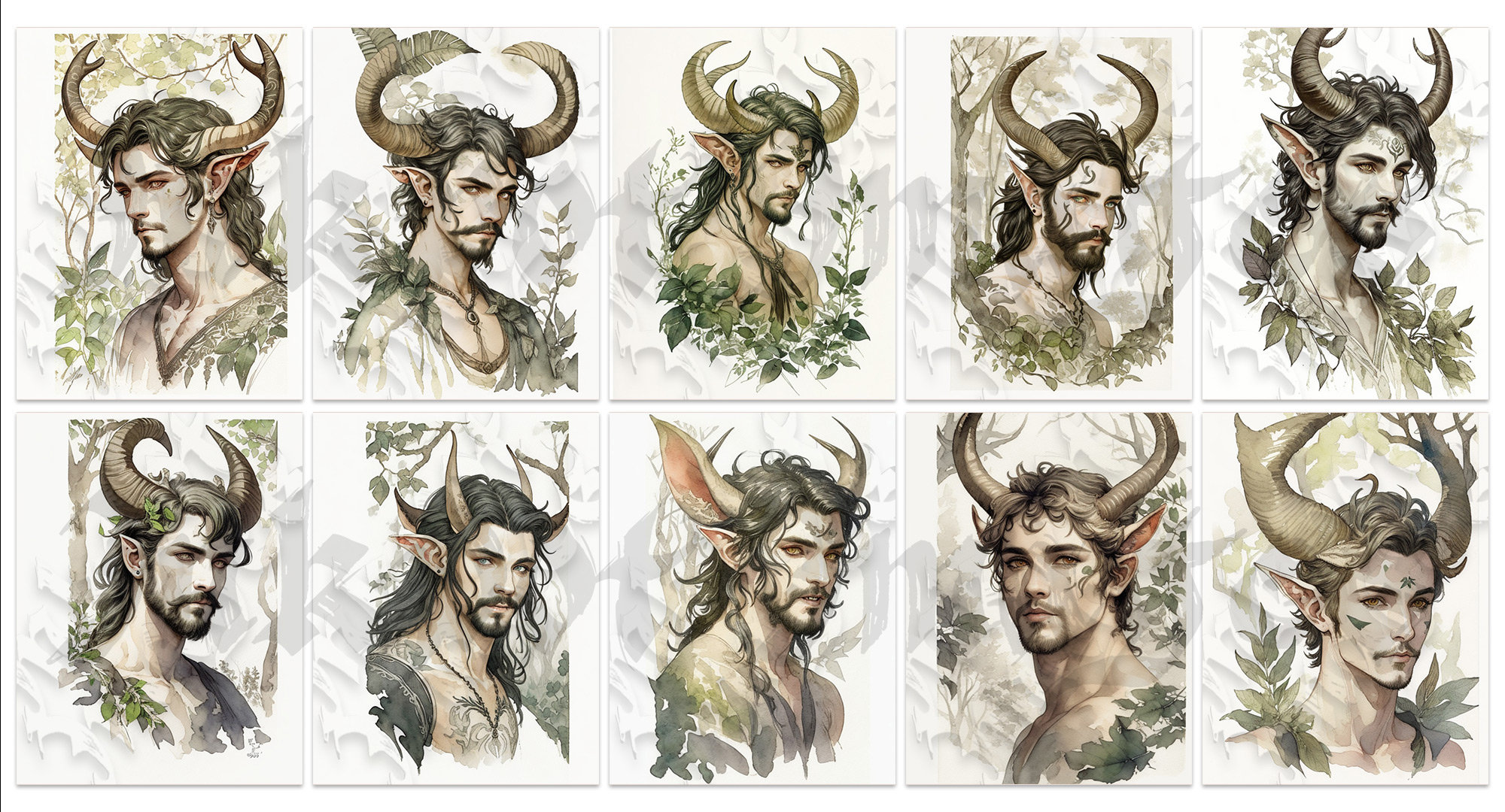 Character Portraits: Male Fauns & Satyrs - Etsy