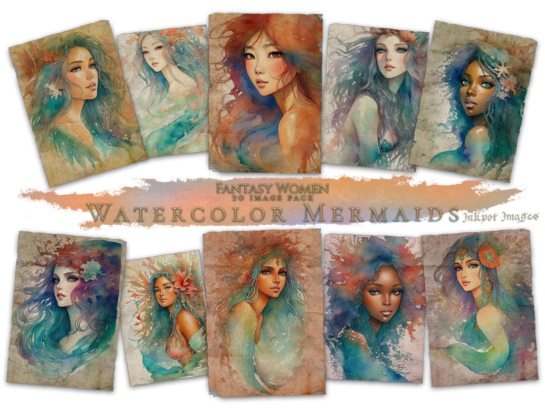 Character Portraits: Watercolor Mermaids - Etsy