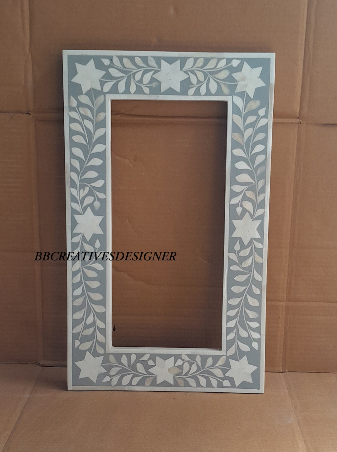 Handmade Wooden Bone Inlay Mirror Frame / Wall Decor / Wall Mirror in ...