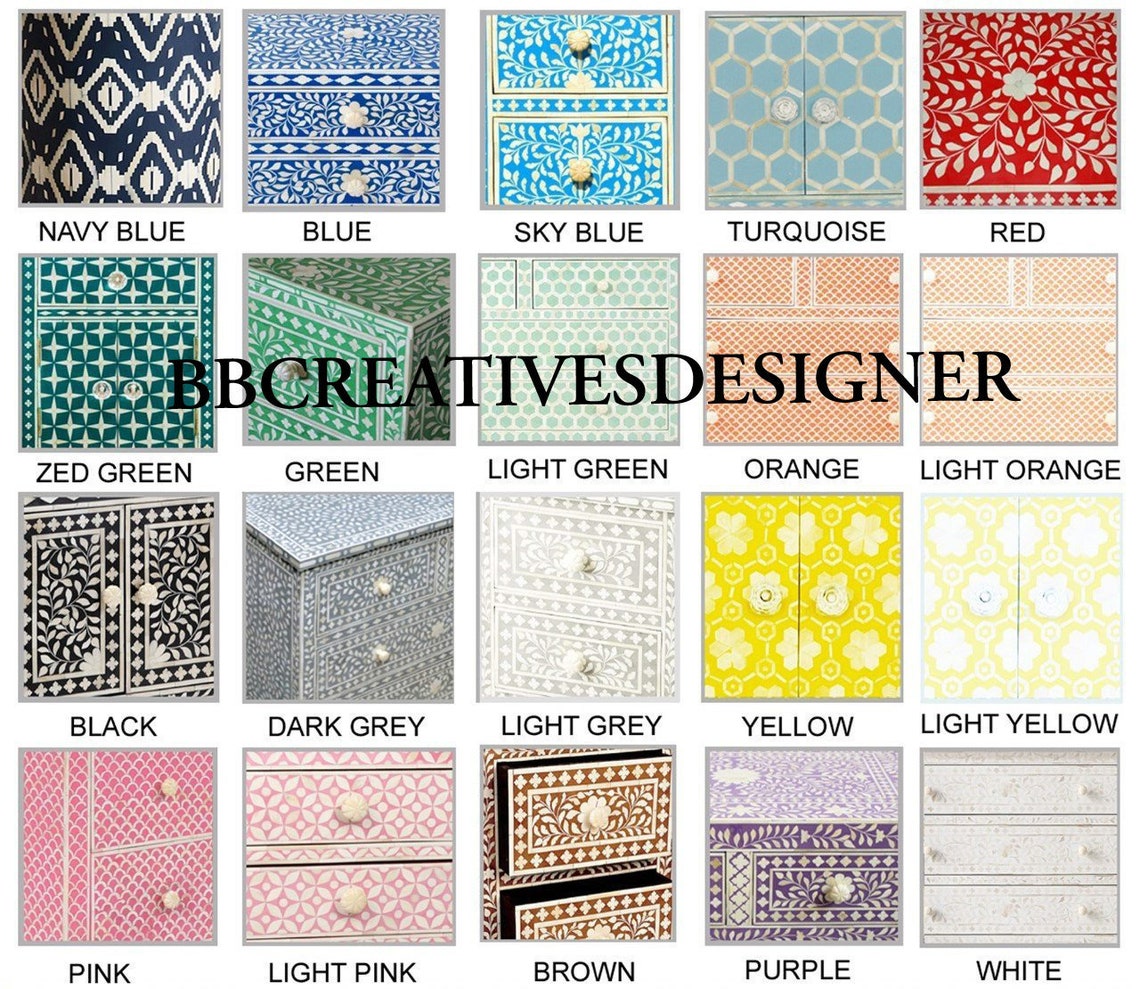 Handmade Wooden Bone Inlay Sideboard/ Cabinet / Storage Sideboard - Etsy