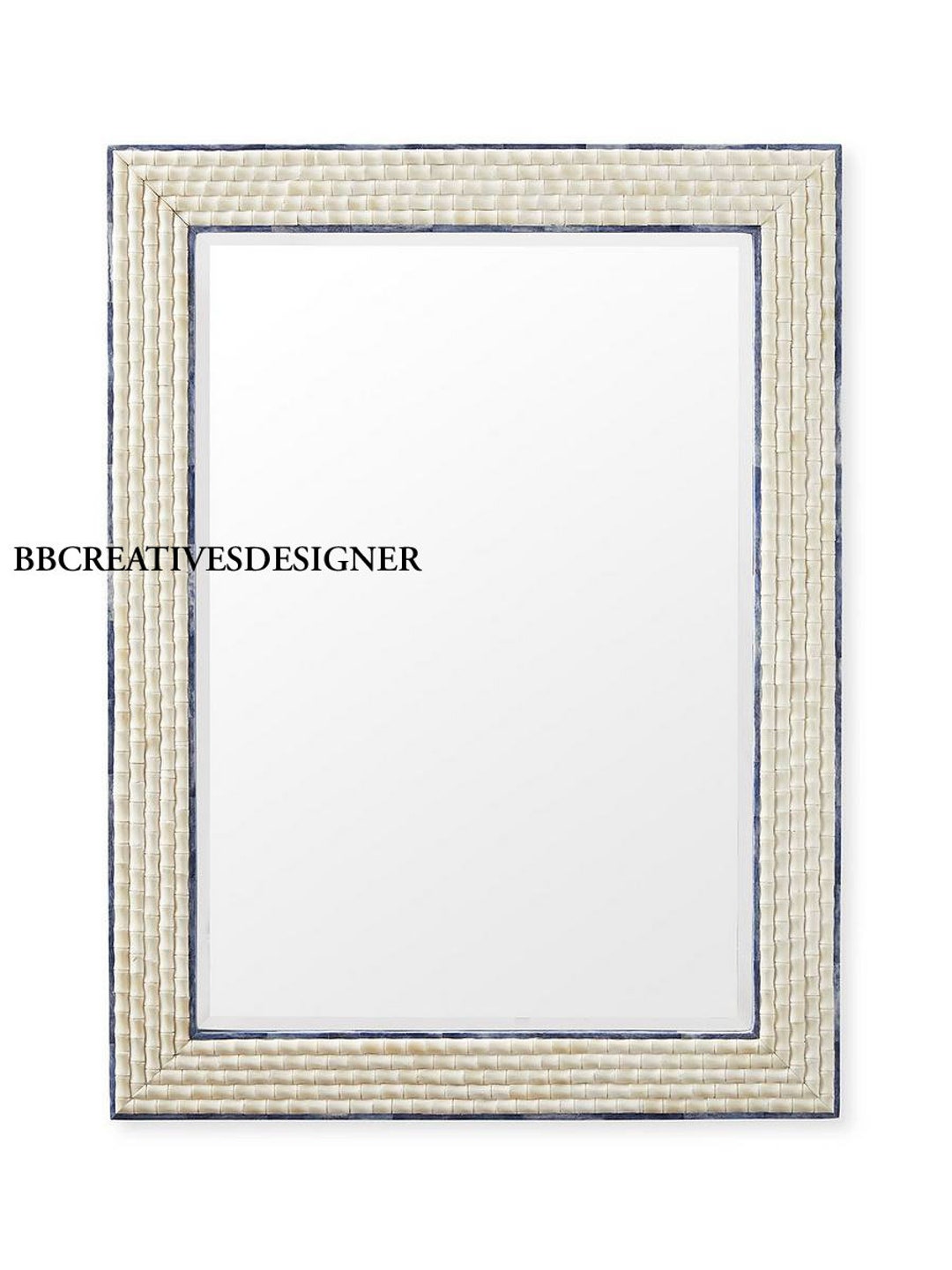 Handmade Wooden Bone Inlay Mirror Frame / Wall Decor / Wall Mirror in ...